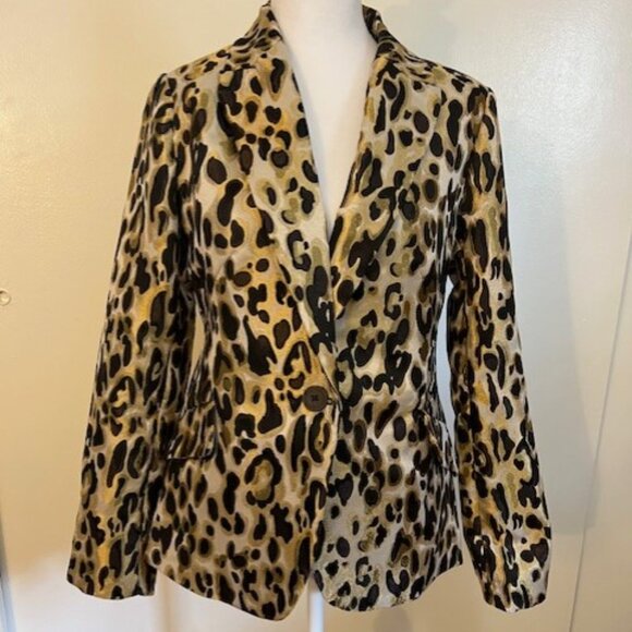 Nine West | Jackets & Coats | Nwt Nine West Blazer Animal Print Leopard ...